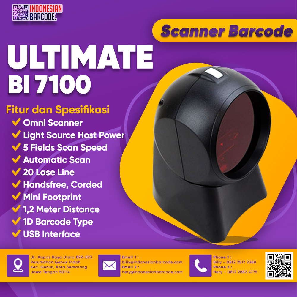 Ultimate BI 7100 Scanner Barcode Desktop Ultimate BI 7100 Scanner Barcode Desktop